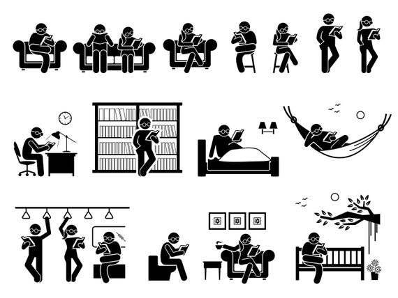 A Stick Figure Reading
