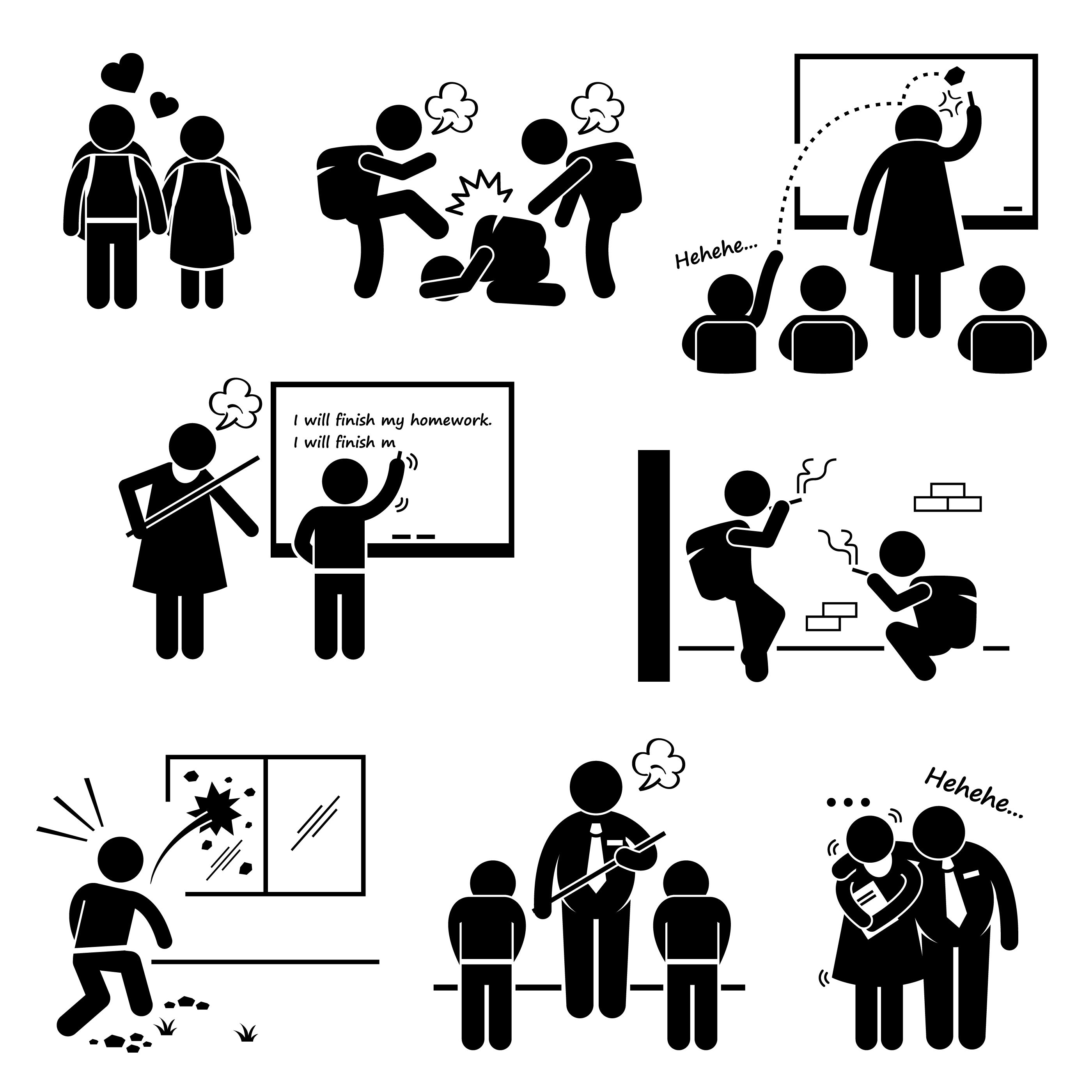School Bully Clipart Black And White