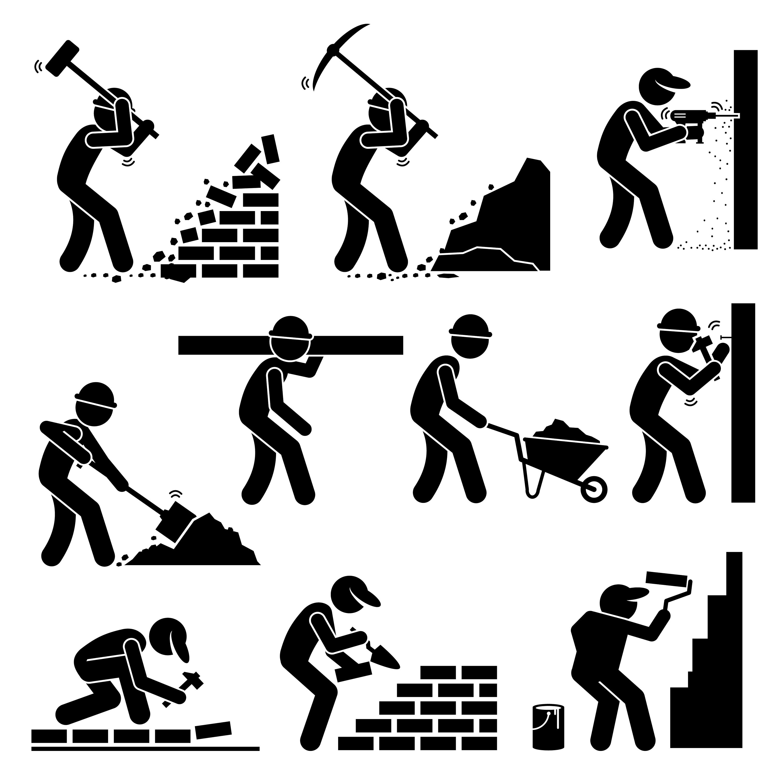 House Construction Clipart Black And White