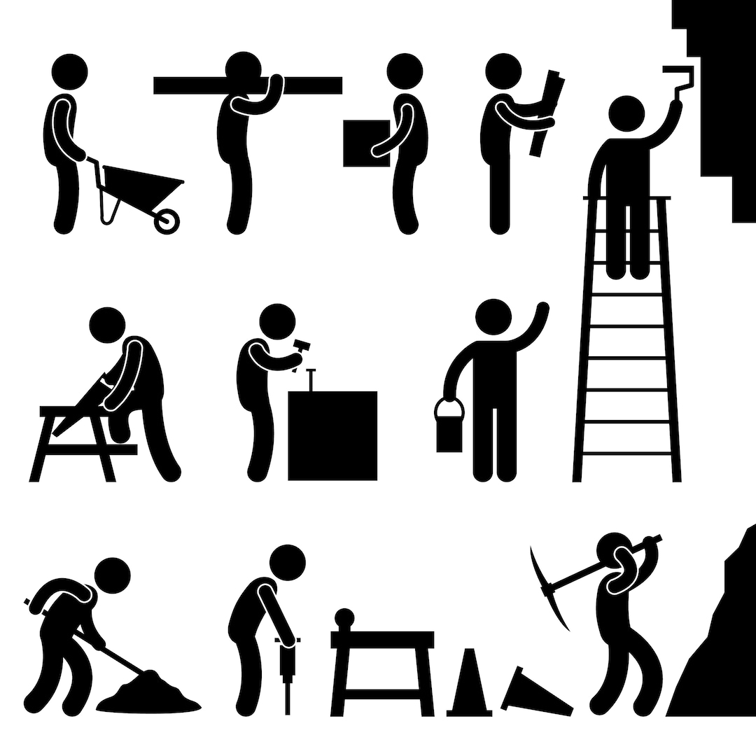 Construction Industry Builder Worker Labor Labour Workman Industrial ...