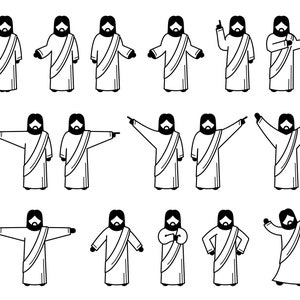 Jesus Christ God Lord Messiah Postures Actions Stick Figure Emotions ...