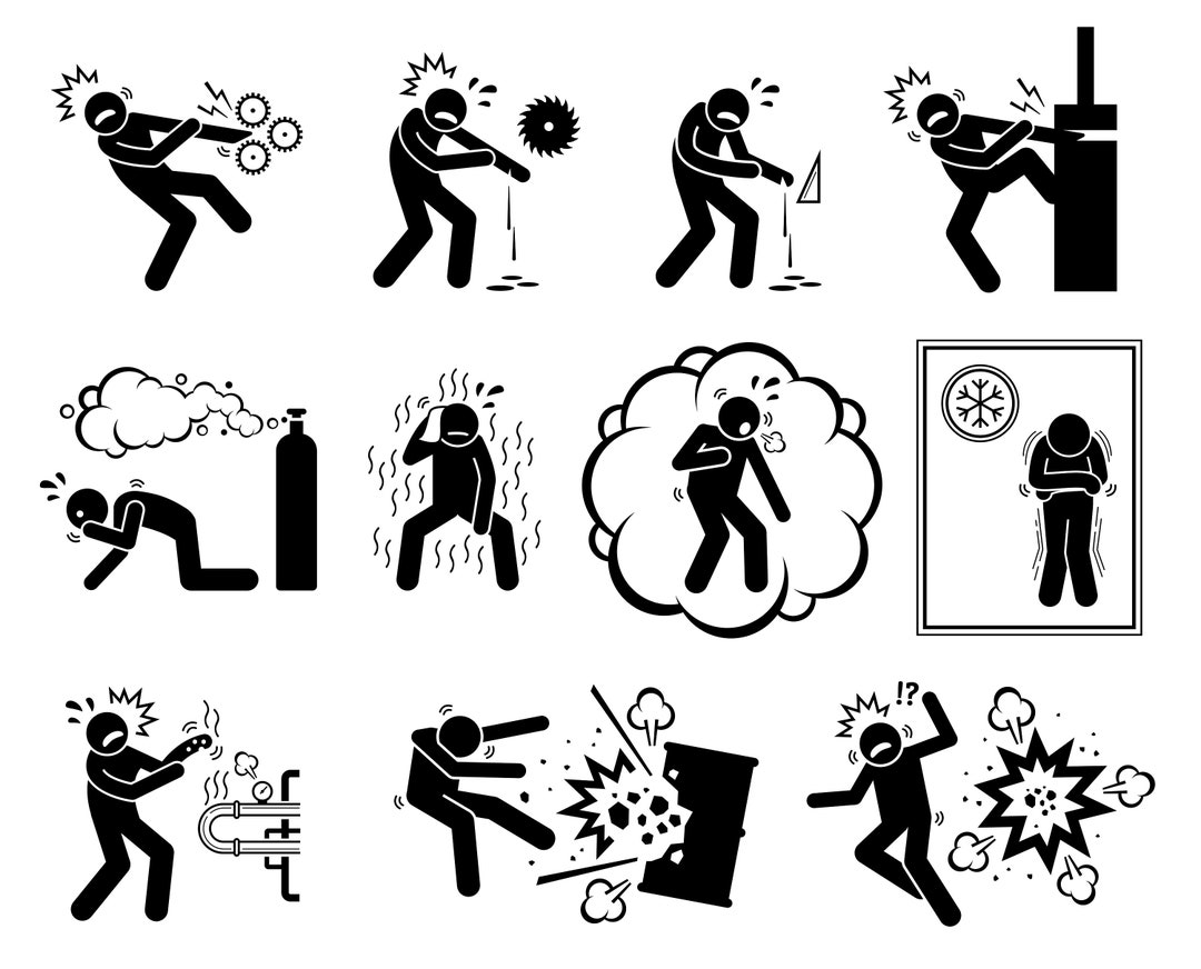 Warning Sign Danger Risk Symbol Safety Precaution Workplace Bomb Smoke ...