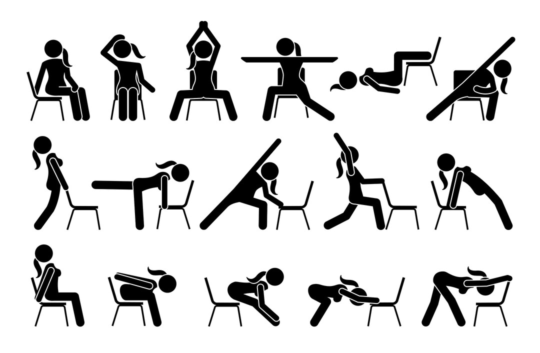 Chair Yoga Exercises Postures Poses Workout Beginners Stretch Asana ...
