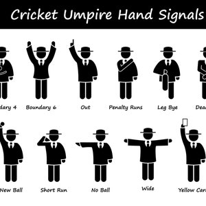 Cricket Umpire Referee Judge Ref Uniform Outfit Official Hand Signals ...