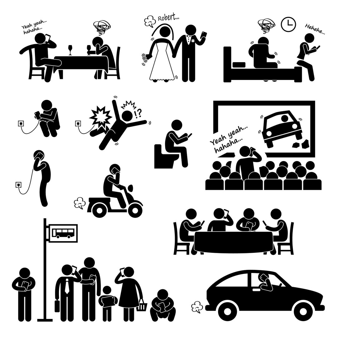 Addiction Addict Obsession Obsess People Use Using Phone Smartphone ...