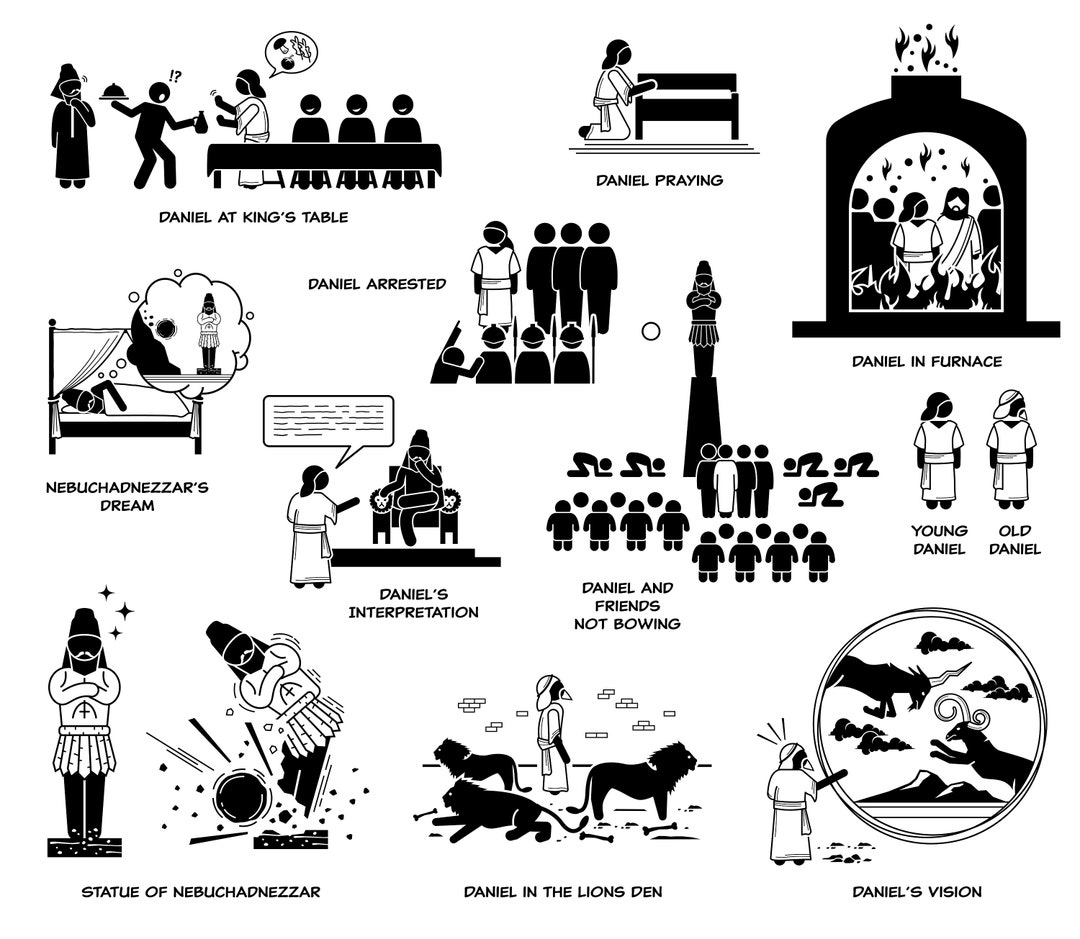 Book of Daniel Biblical King Nebuchadnezzar Dreams Statue Miracle Fiery ...