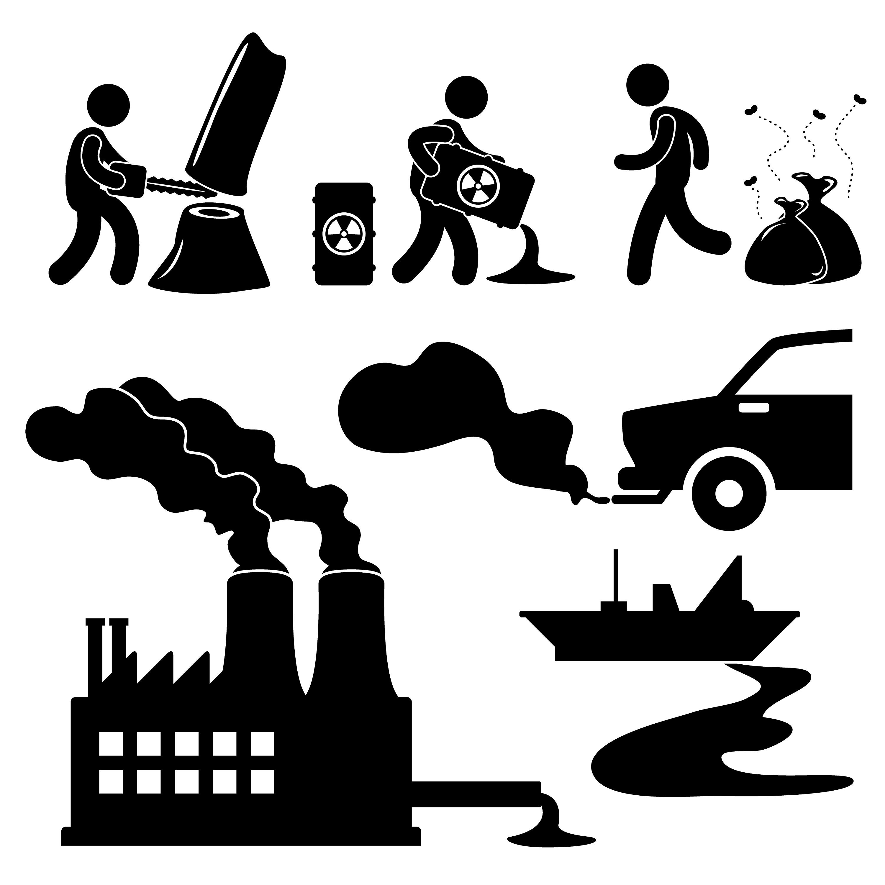Water Pollution Clipart Black And White