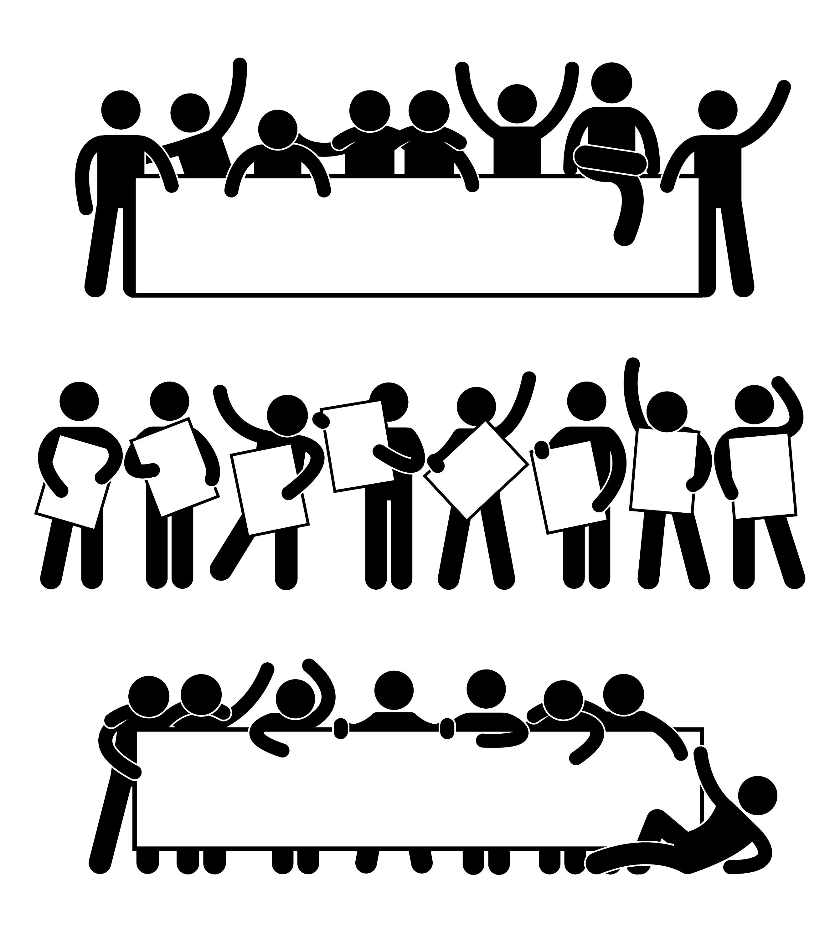 People Human People Holding Empty Banner Poster Promotion - Etsy