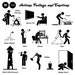 Stick Figures Man People Stickman Silhouette Action Verbs W Vector SVG ...