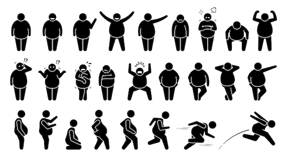 Overweight Fat Man Basic Poses Postures Plump Obese Obesity - Etsy