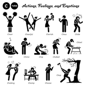 Stick Figures Man People Stickman Silhouette Action Verbs C Vector SVG ...