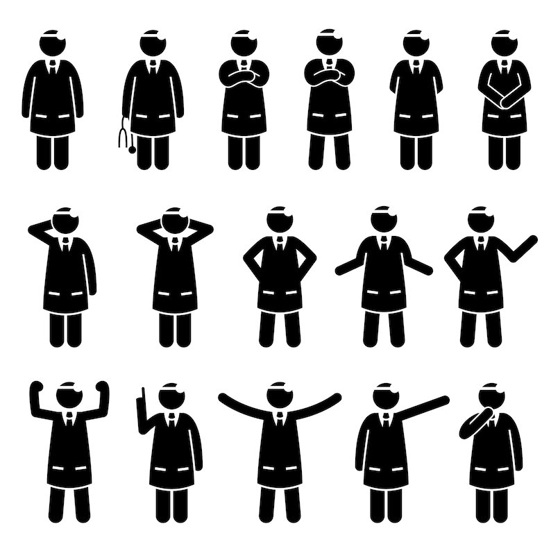 Doctor Medical Officers Hospital Pose Posture Expression - Etsy