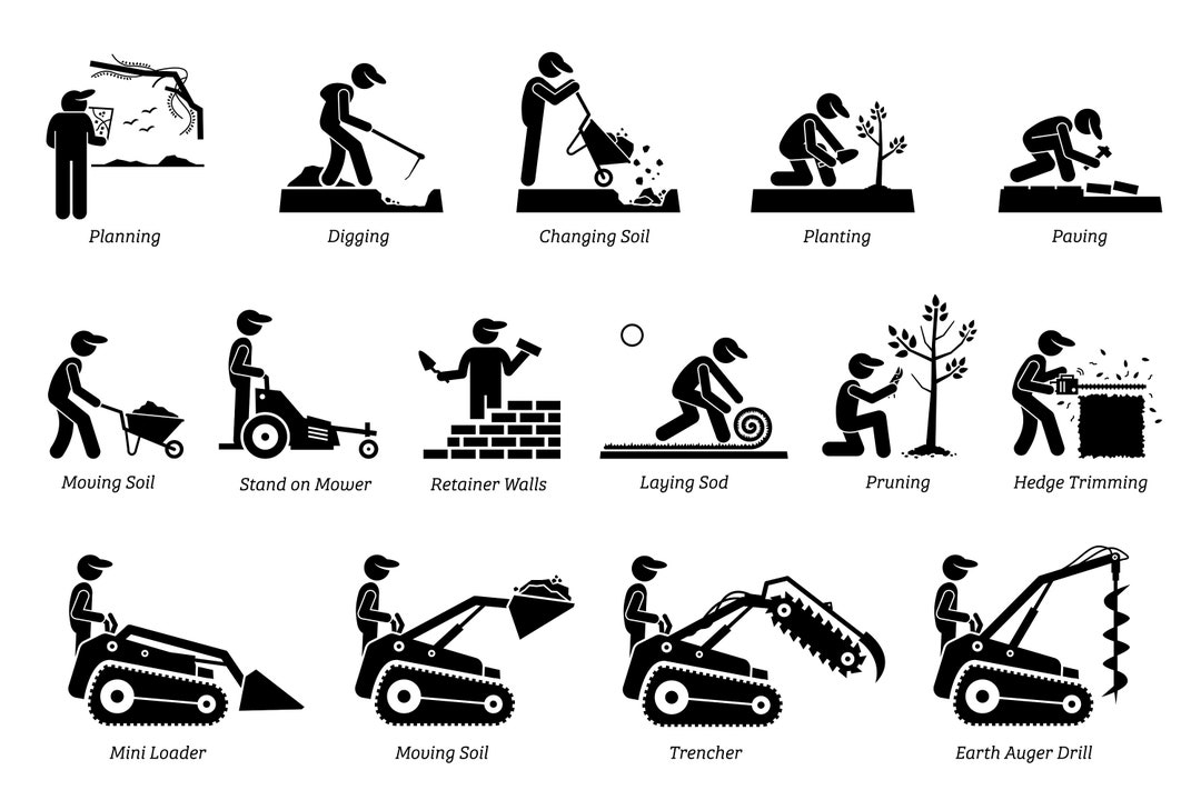Landscaping Horticulture Landscaper Gardener Gardening Construction ...