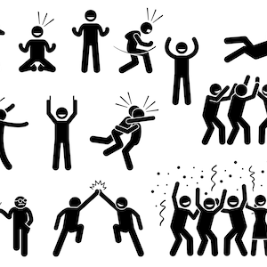 Celebration Poses Gestures People Celebrate Dabbing Fist Pump Chest ...