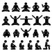 Basic Human Stick Figures Action Postures Poses Simple Black Stickman ...