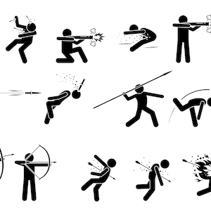 Stick Figure Stickman Ancient Medieval War Ranged Weapons Crossbow Bow ...