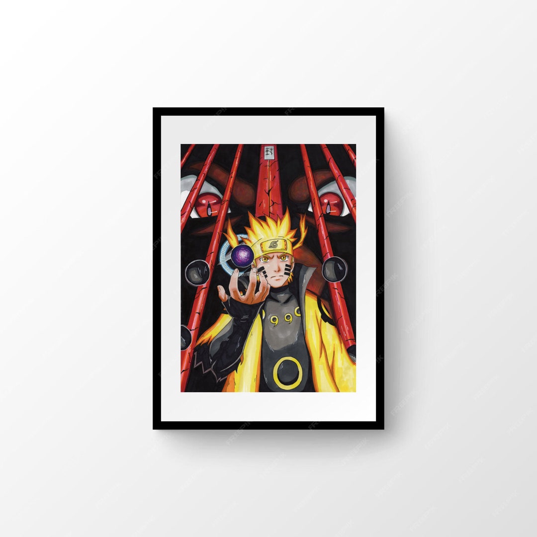 Naruto Kurama Gates Naruto Art Print A4/A3 - Etsy