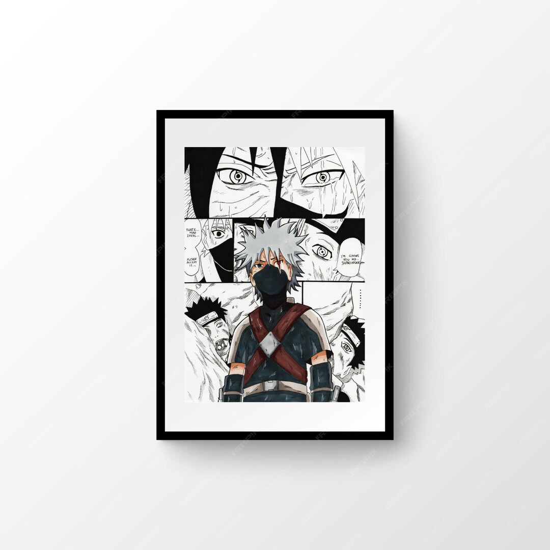 Kakashi Manga Naruto Art Print A4/A3 - Etsy UK