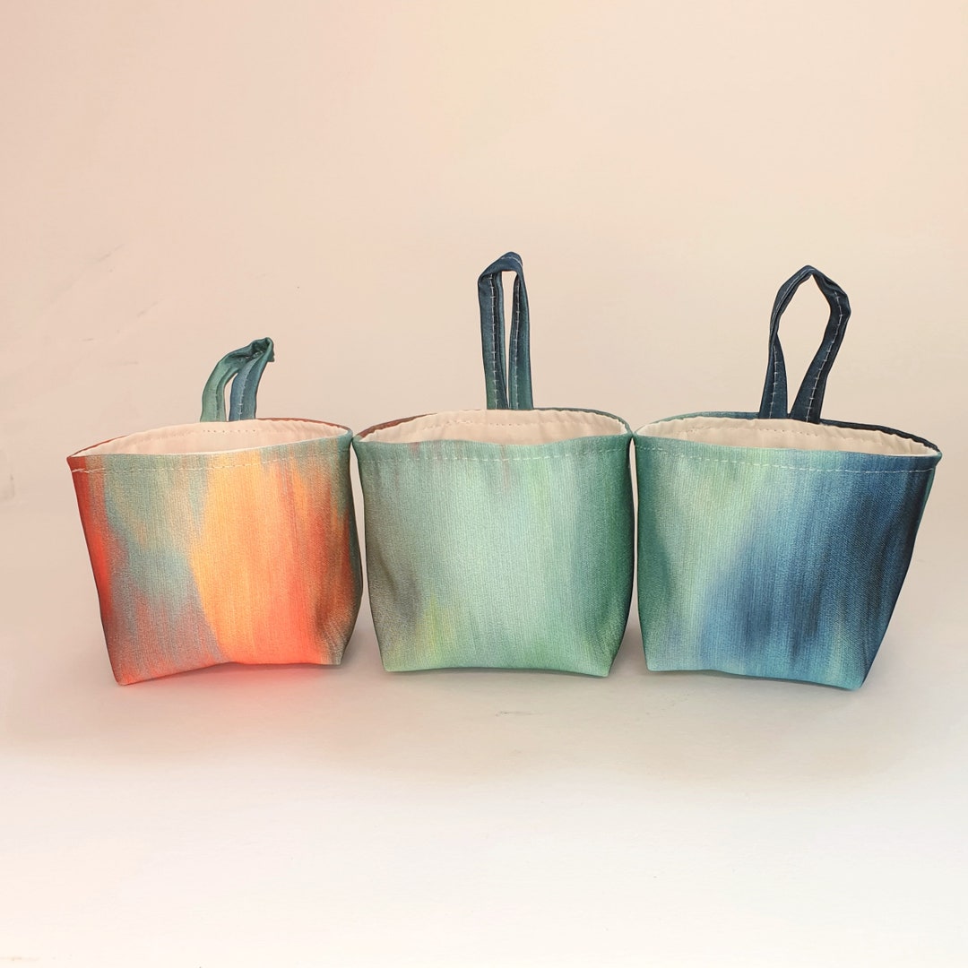 Sea Colours Mini Fabric Basket Small Fabric Storage Hanging - Etsy