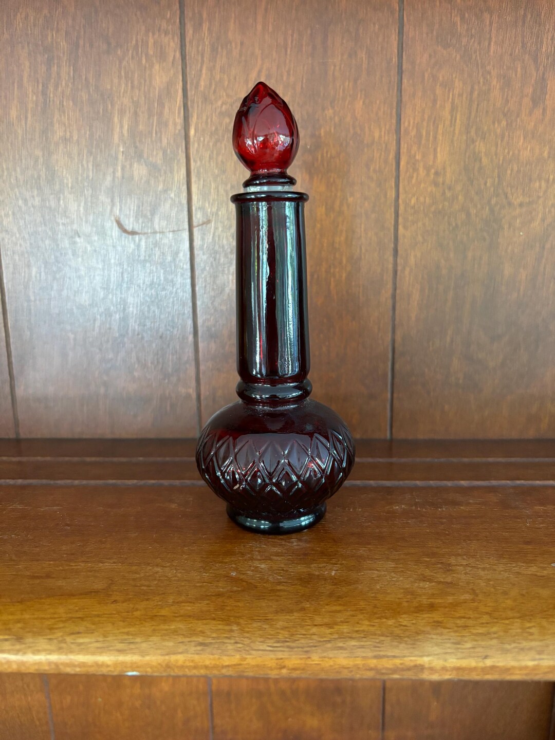 Avon Perfume Bottle. Cranberry Glass With Original Stopper. Avon ...