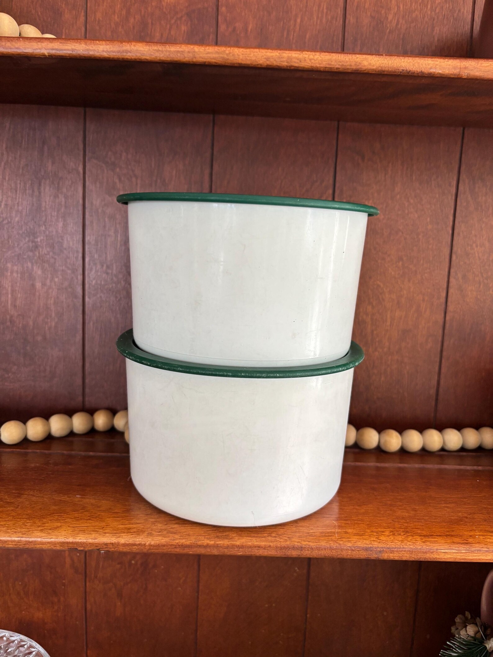 Vintage Cottage Green Tupperware Coffee Cannister Set. 5 Pieces All ...