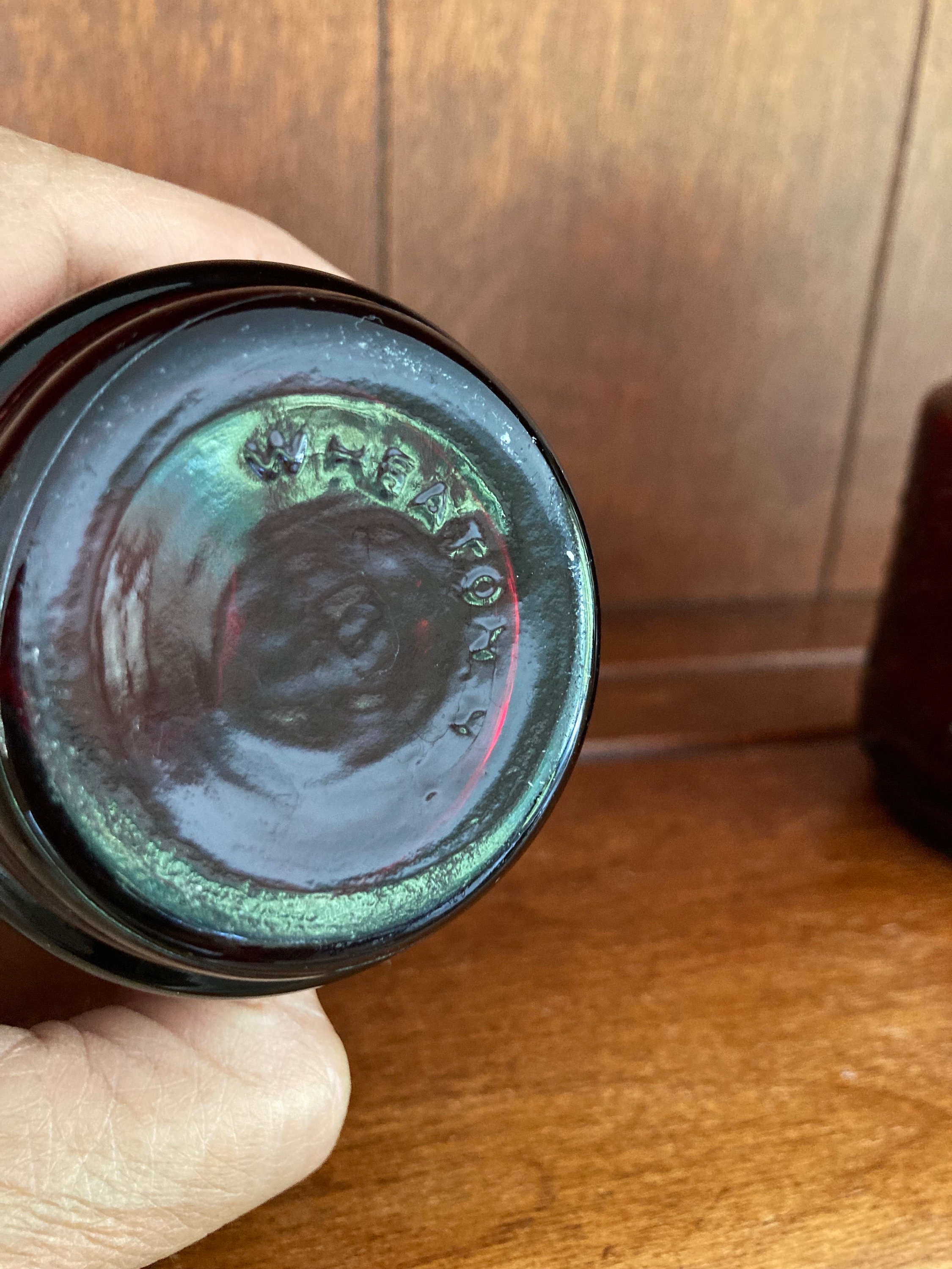 Pair of Vintage Perfect Wheaton Cranberry Glass Jars. Many Uses. Lovely ...