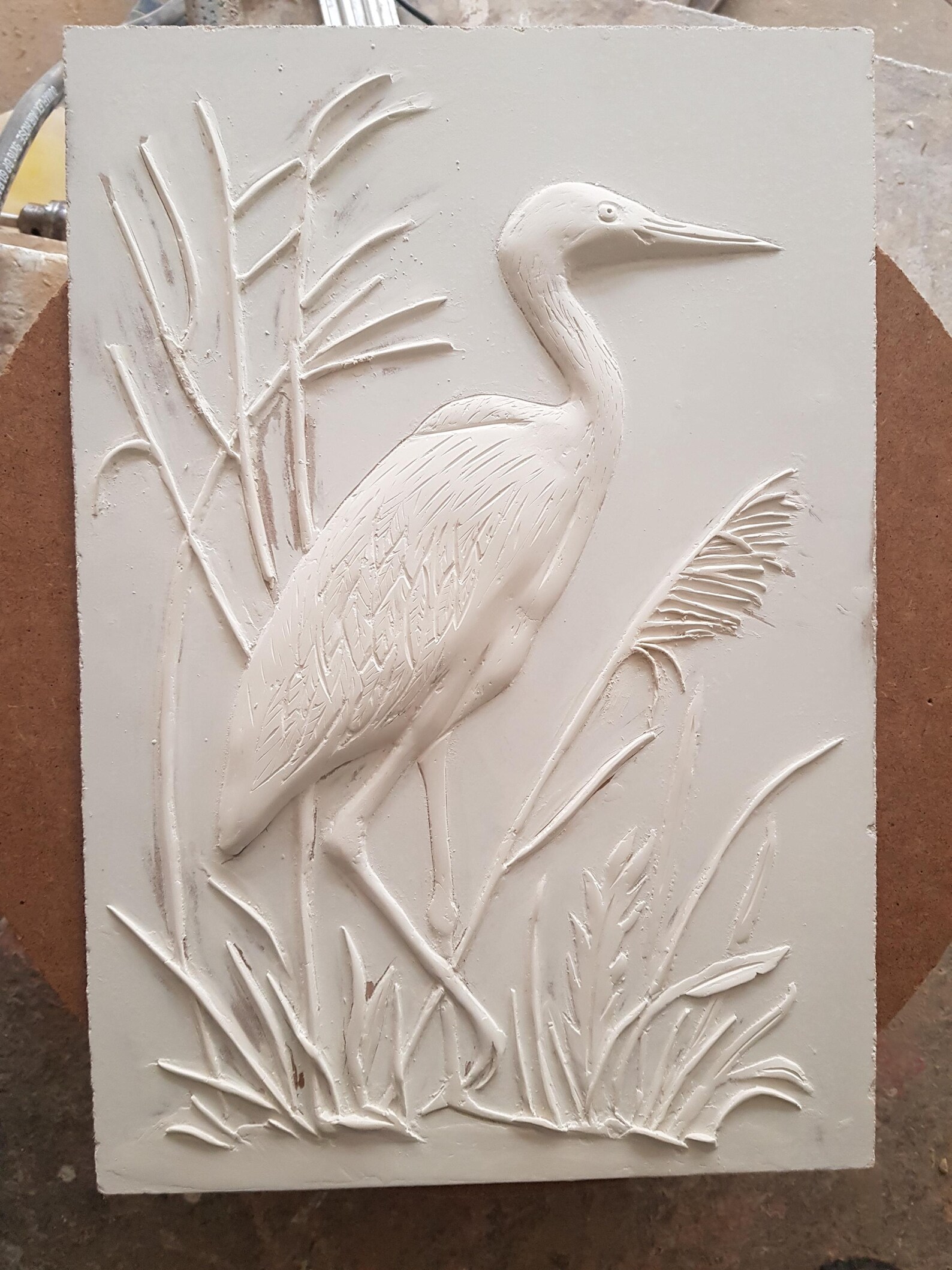 White Stork Sculpture Panel, 3D Gypsum Stork, 3D Stork Sculpture Panel ...