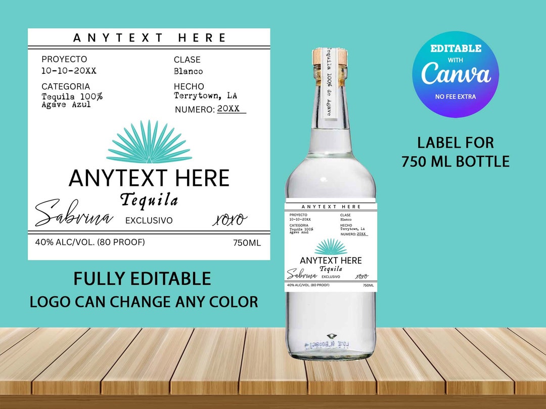 Casamigos Label 750 Ml Bottles Label Fully Editable, Bridesmaid Bottle ...