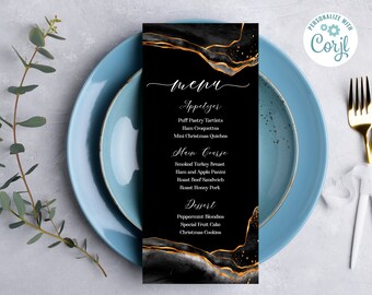 Marble Menu Template - Etsy