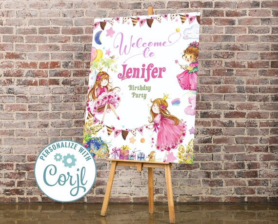 Fairy Welcome Sign Birthday Party Editable Magic Day With - Etsy