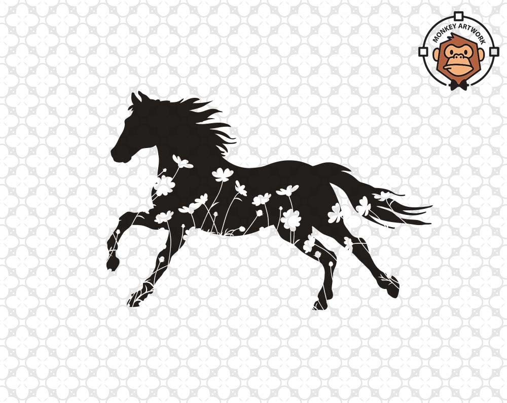 Cheval floral svg Cheval svg Rustique svg Farmhouse svg | Etsy