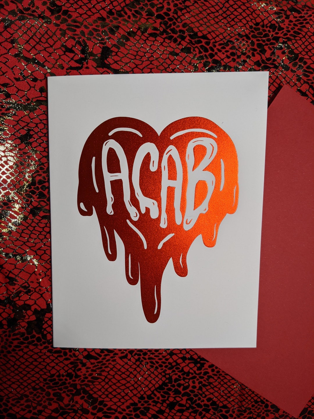 ACAB Candy Heart Card - Etsy