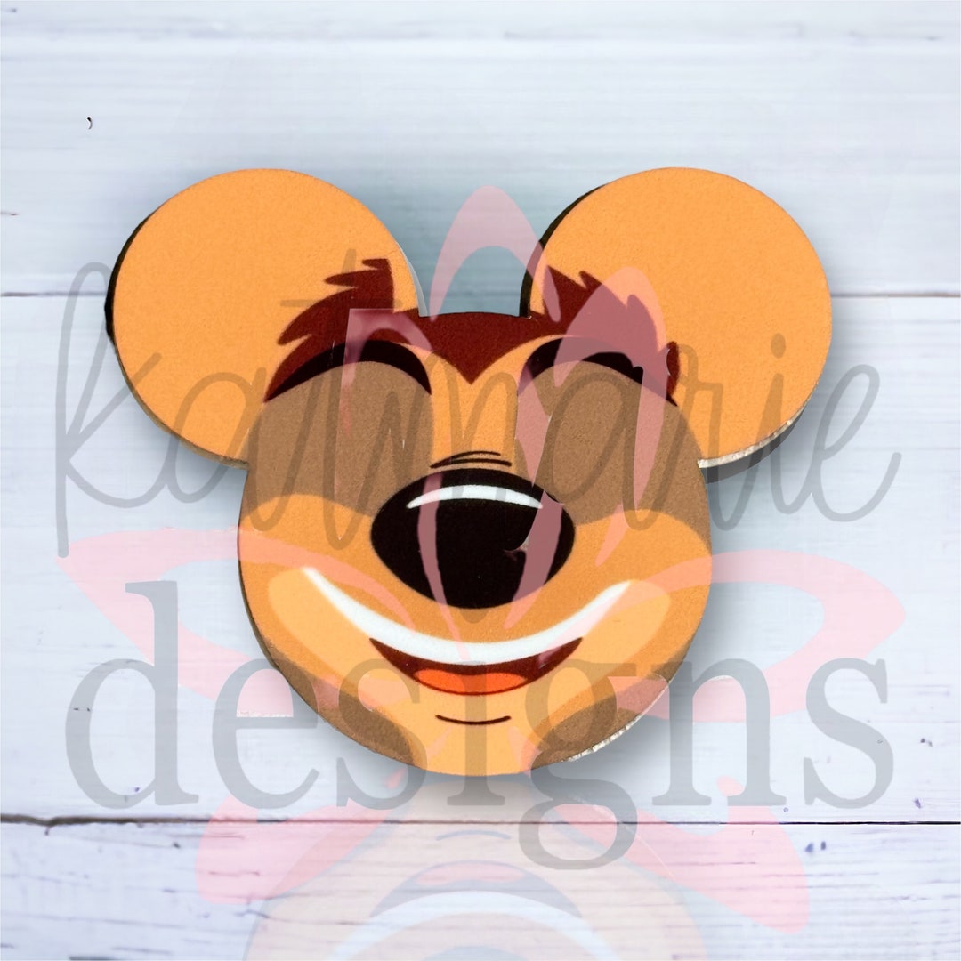 King Meerkat Timon Character Inspired, Interchangeable Mouse Head Badge ...