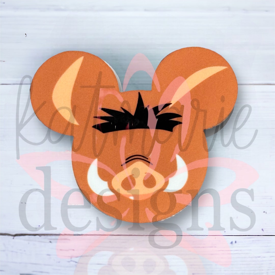 Warthog Mouse Head Badge Reel: Character Inspired Acrylic Topper - Etsy