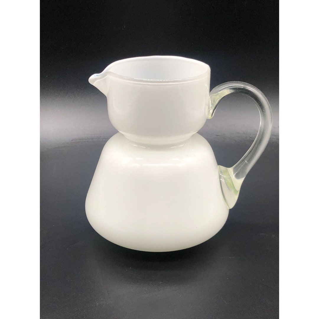 Danish MCM White Glass Pitcher, Michael Bang for Holmegaard - Etsy