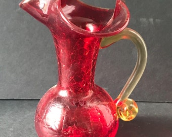 Red Glass Pitcher - Etsy