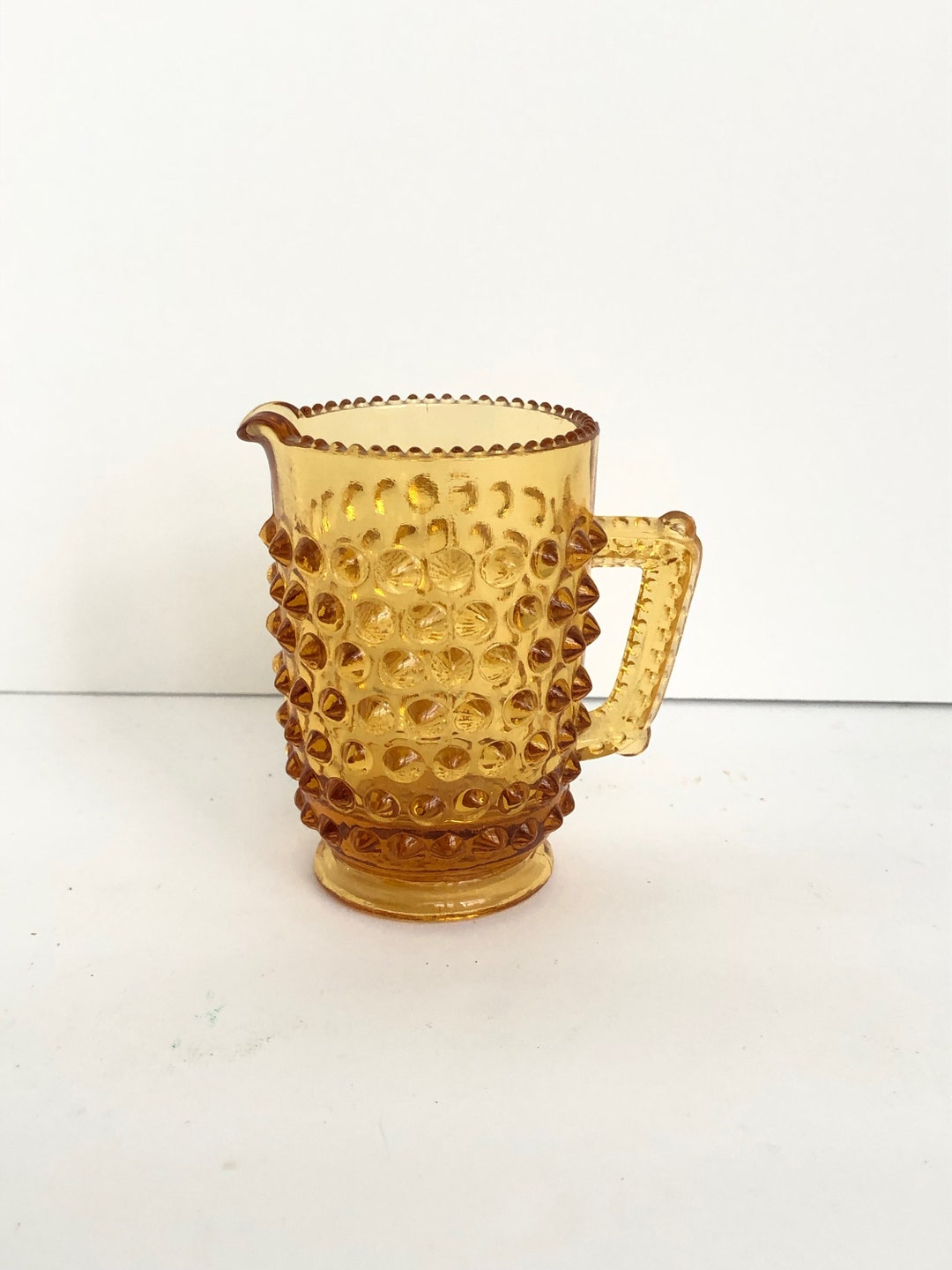 Fenton Small Amber Hobnail Pitcher Creamer - Etsy