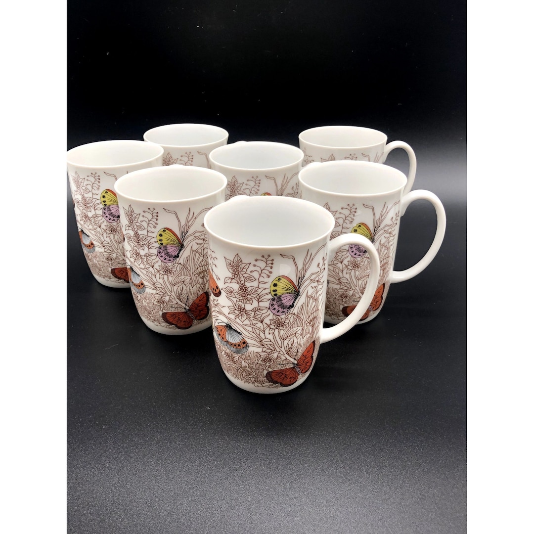 Fitz and Floyd Butterfly Coffee Cups, 1970s, Set of 7 - Etsy