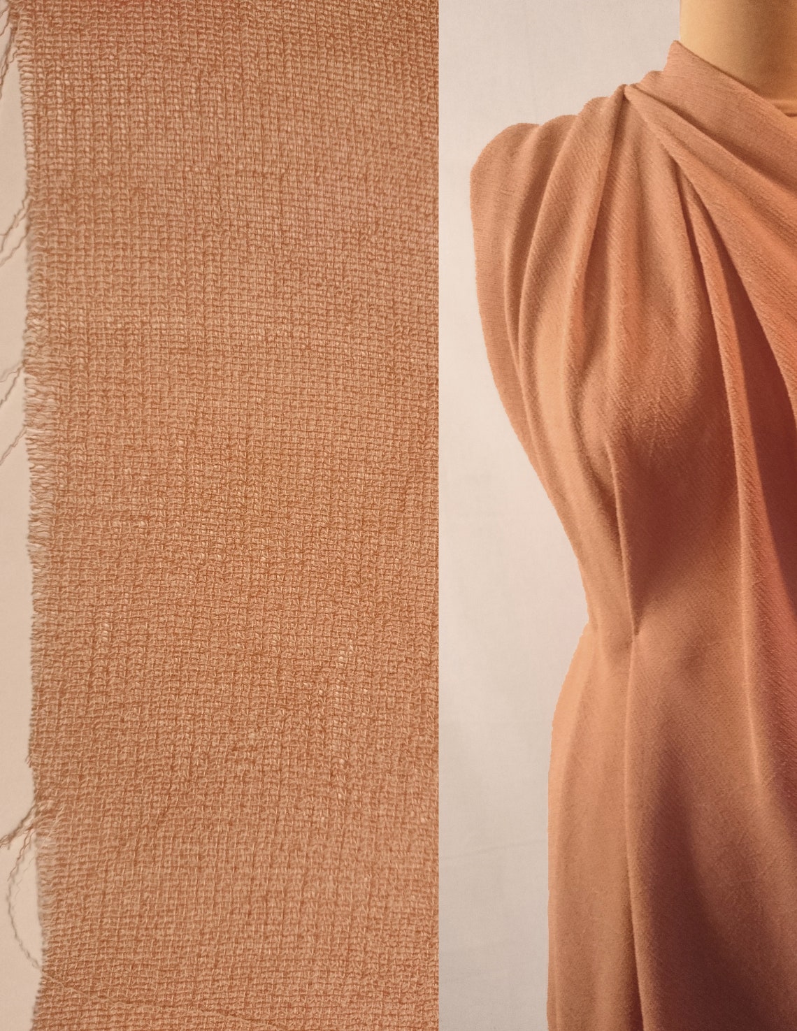 Crepe georgette Pastel Apricot Crepe Fabric - Etsy