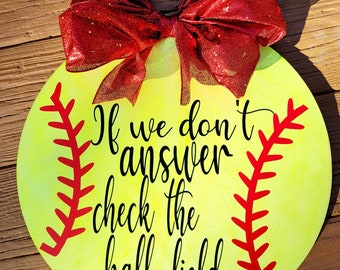 Softball Wood Sign | Etsy