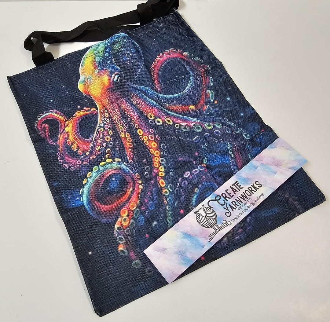 Colorful Octupus Large Project Bag - Tote With Handles - Etsy