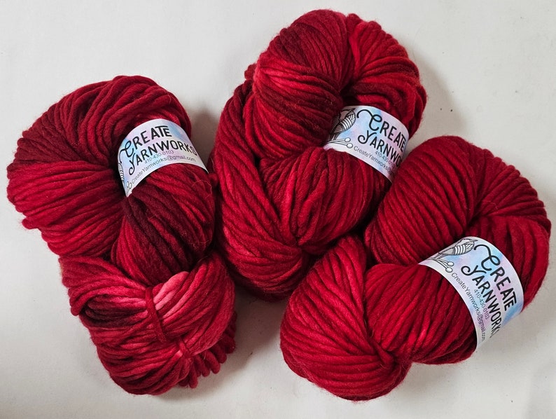 Ragin' Red in 100% Merino Super Bulky Yarn - Etsy