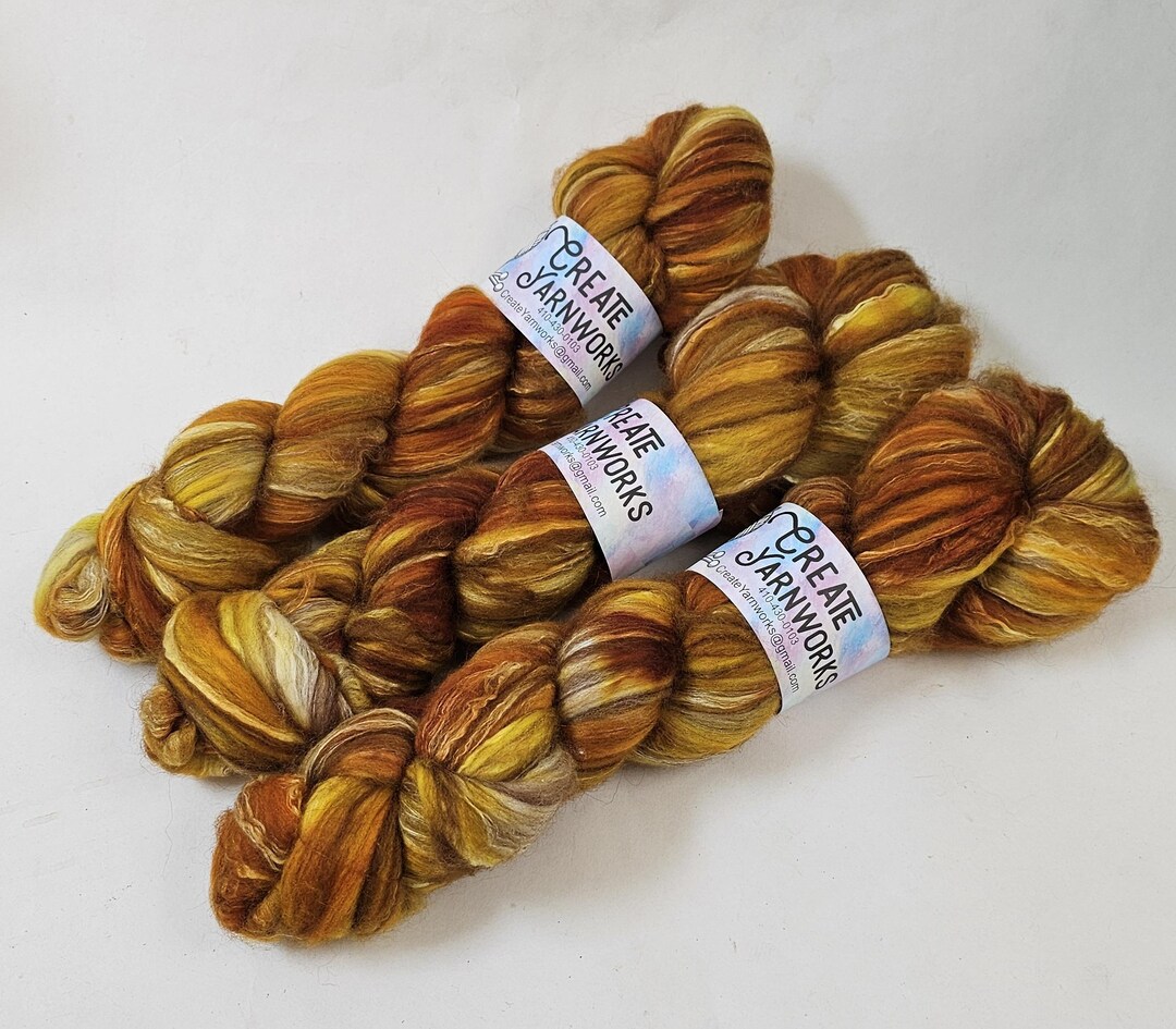 Goldilocks in Merino/ Brown Alpaca/ Camel/ Mulberry Silk Blend Top 4oz ...
