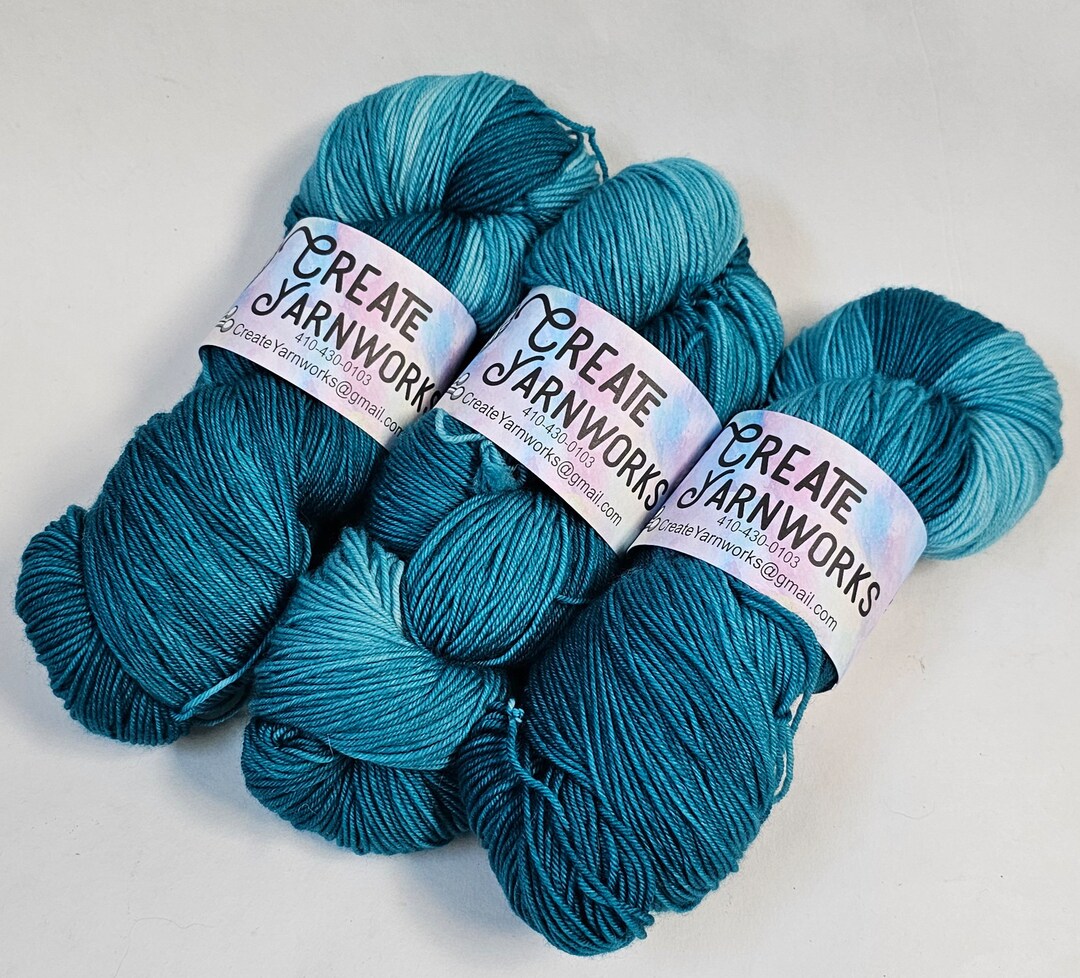 Tempting Teal in Superwash Merino/nylon (85/15) Blend Fingering Weight Yarn - Etsy