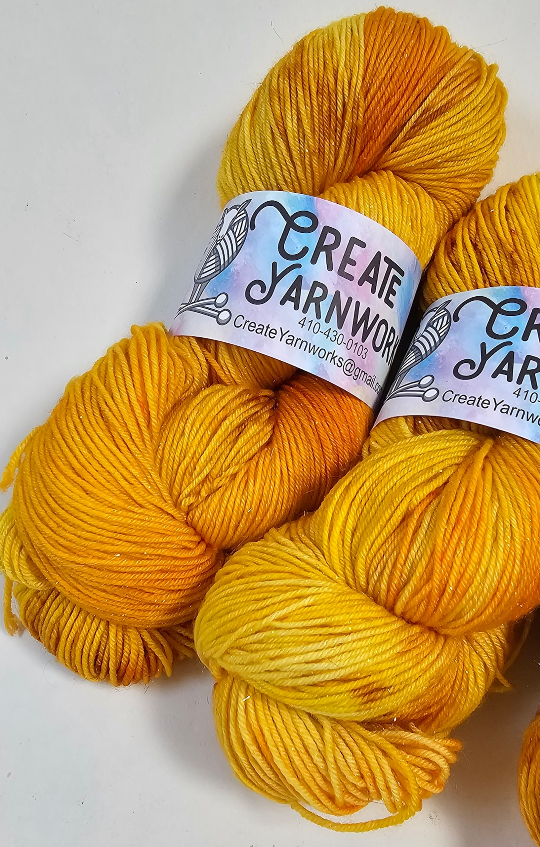 Goldilocks in Gold Sparkle Superwash Merino Blend Fingering Weight Yarn ...