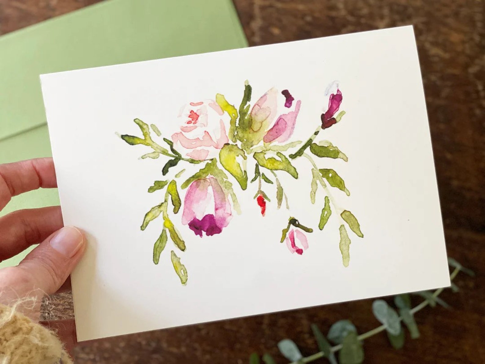 Floral Watercolor Greeting Cards | Handmade Thank You Card Set - Etsy