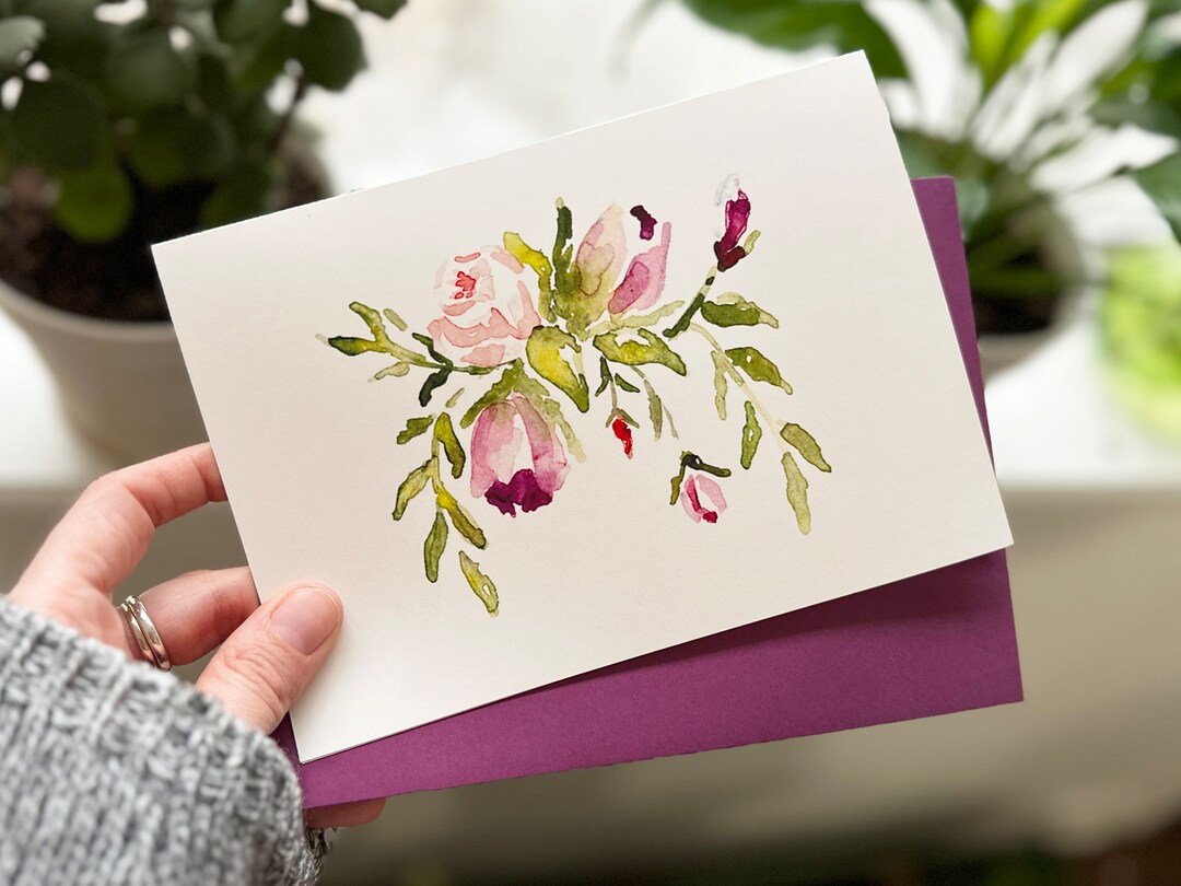 Floral Watercolor Greeting Cards | Handmade Thank You Card Set - Etsy