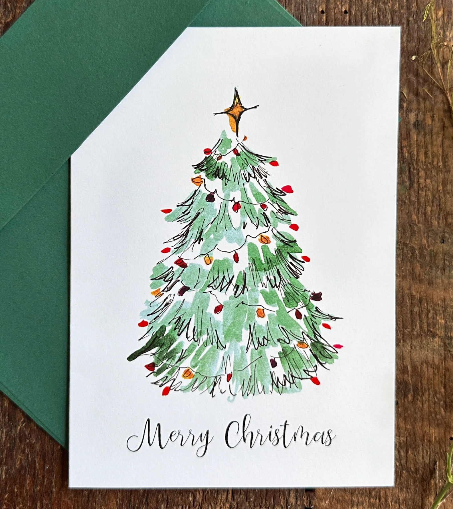 Christmas Tree Cards | Watercolor Christmas Tree Card | Christmas Card ...