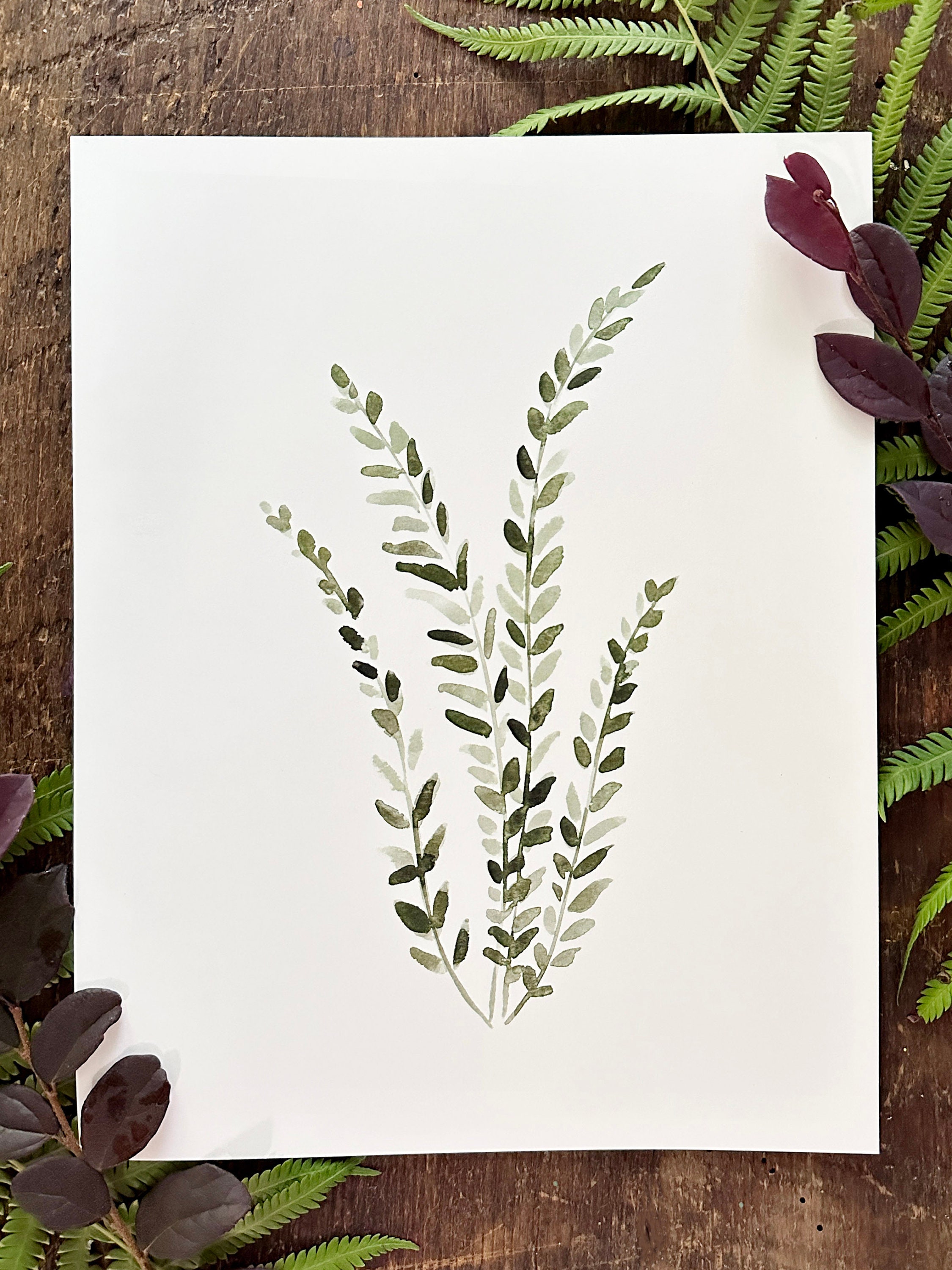 Watercolor Greenery Print | Botanical Wall Art - Etsy