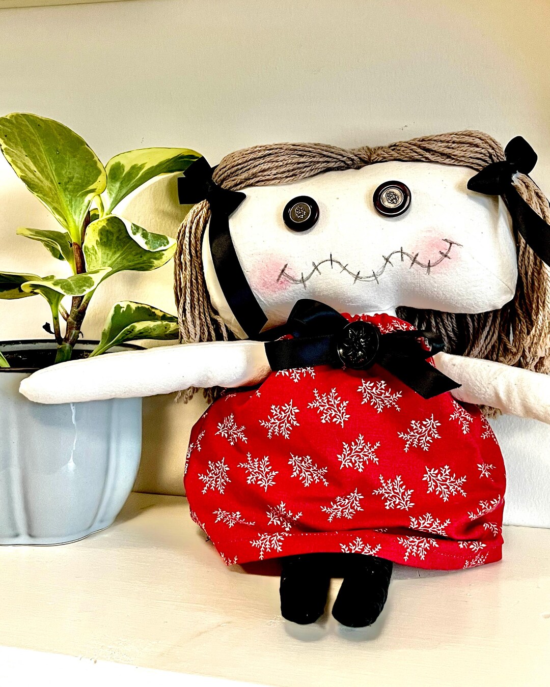 Cute Zombie Doll, Red Doll, Rag Doll, Fabric Doll, Plushie Doll ...